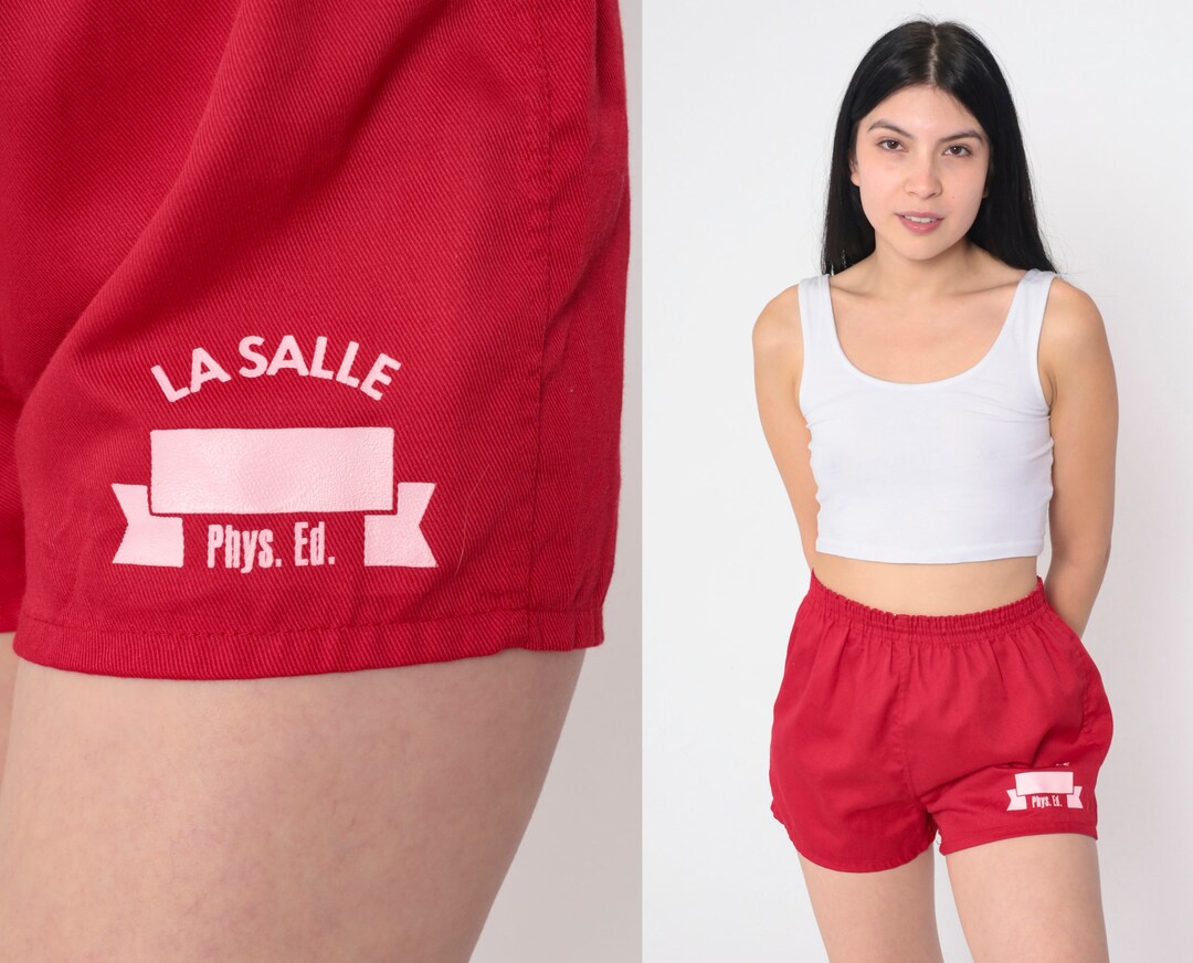 Red Gym Shorts 80s La Salle High School Physical Education Shorts High ...