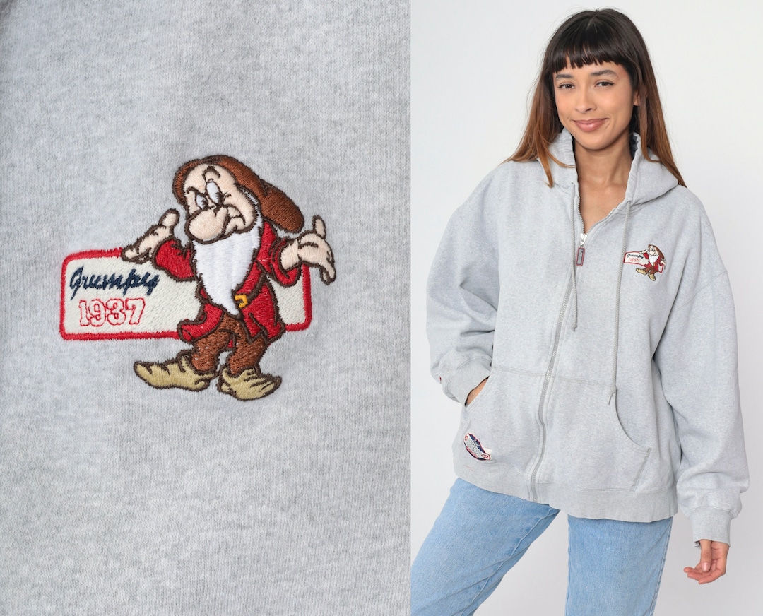 Grumpy Hoodie Y2K Seven Dwarfs Zip up Sweatshirt Retro Disney Cartoon ...