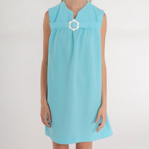 Vintage Maternity Dress 60s 70s Mod Mini Dress Blue Daisy Flower Tent ...