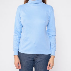 Baby Blue Turtleneck Shirt 90s Long Sleeve Shirt Pullover Top Retro ...