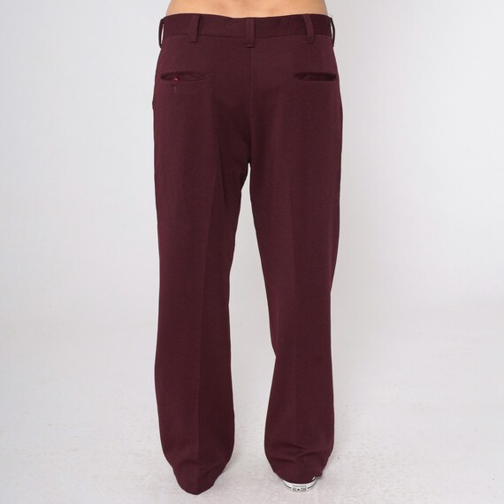 70s Straight Leg Pants 1970s Burgundy Trousers Boho H… - Gem