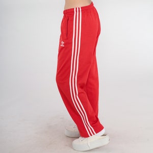 Adidas Track Pants Y2K Red Joggers Gym Jogging Running Striped Track ...