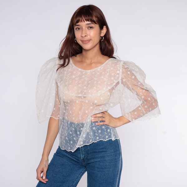 Floral See Through Top - Etsy