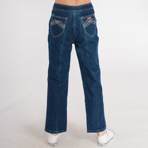 80s Straight Leg Jeans High Waisted Rise Jeans Retro Dark Wash Denim ...