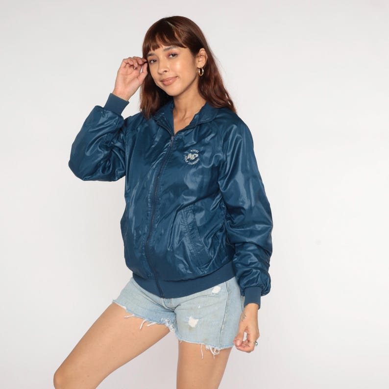 Navy Blue Windbreaker Rain Jacket 90s Zip Out Hood Nisei Golf Classic ...
