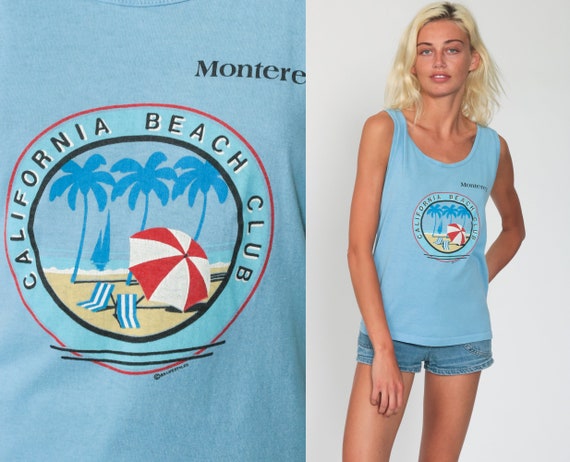 Monterey California Shirt BEACH CLUB Shirt 80s Tank Top 1980s | Etsy