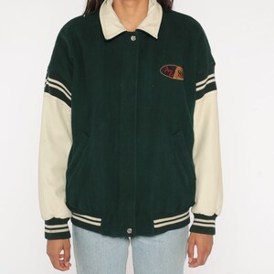 90s Letterman Jacket Arizona Jean Company Varsity Jacket Dark Green ...