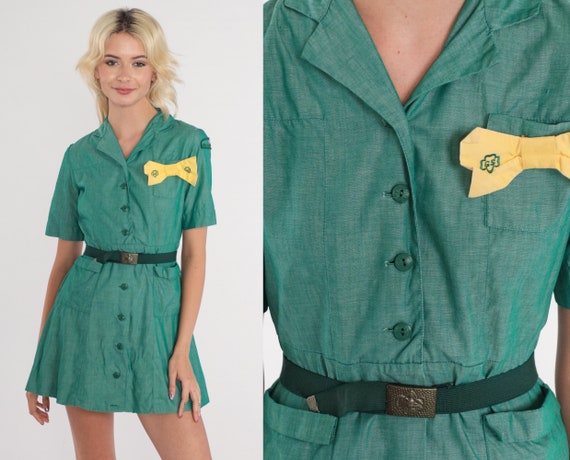 50s Girl Scout Dress Scouts Usa Uniform Button Up Min… Gem