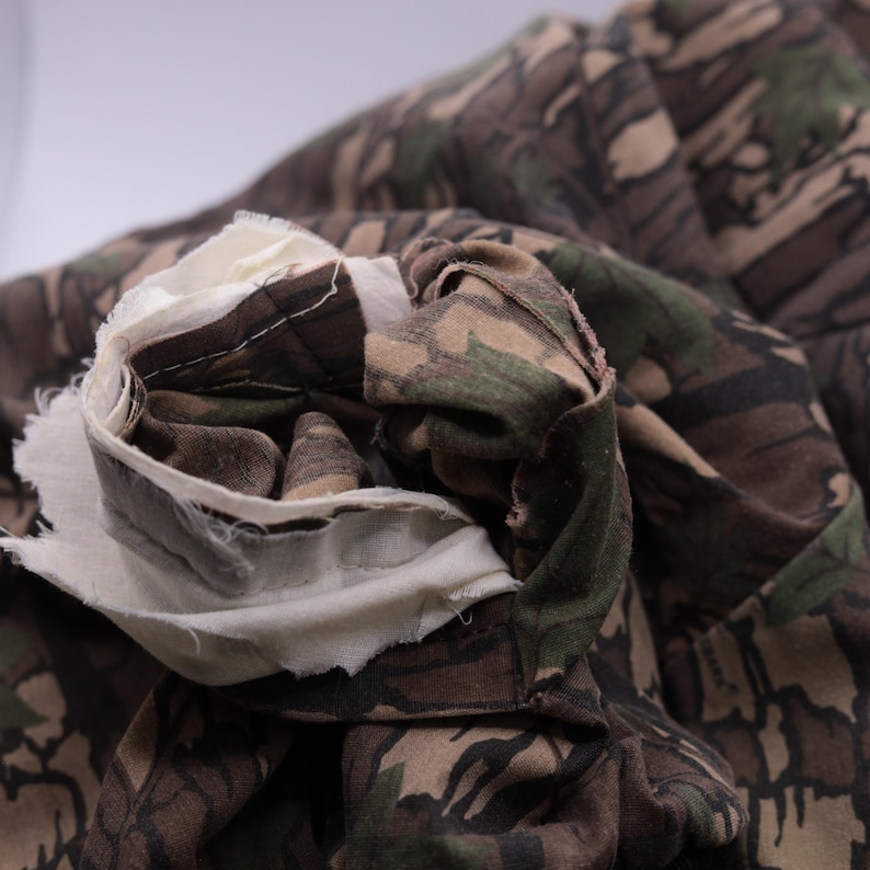 90s Camo Bomber Jacket Bark Tree Leaf Print Hunting Military Outdoor ...