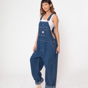 Dark Blue Denim Overalls 90s Round House Workwear Railroad Engineer Bib ...