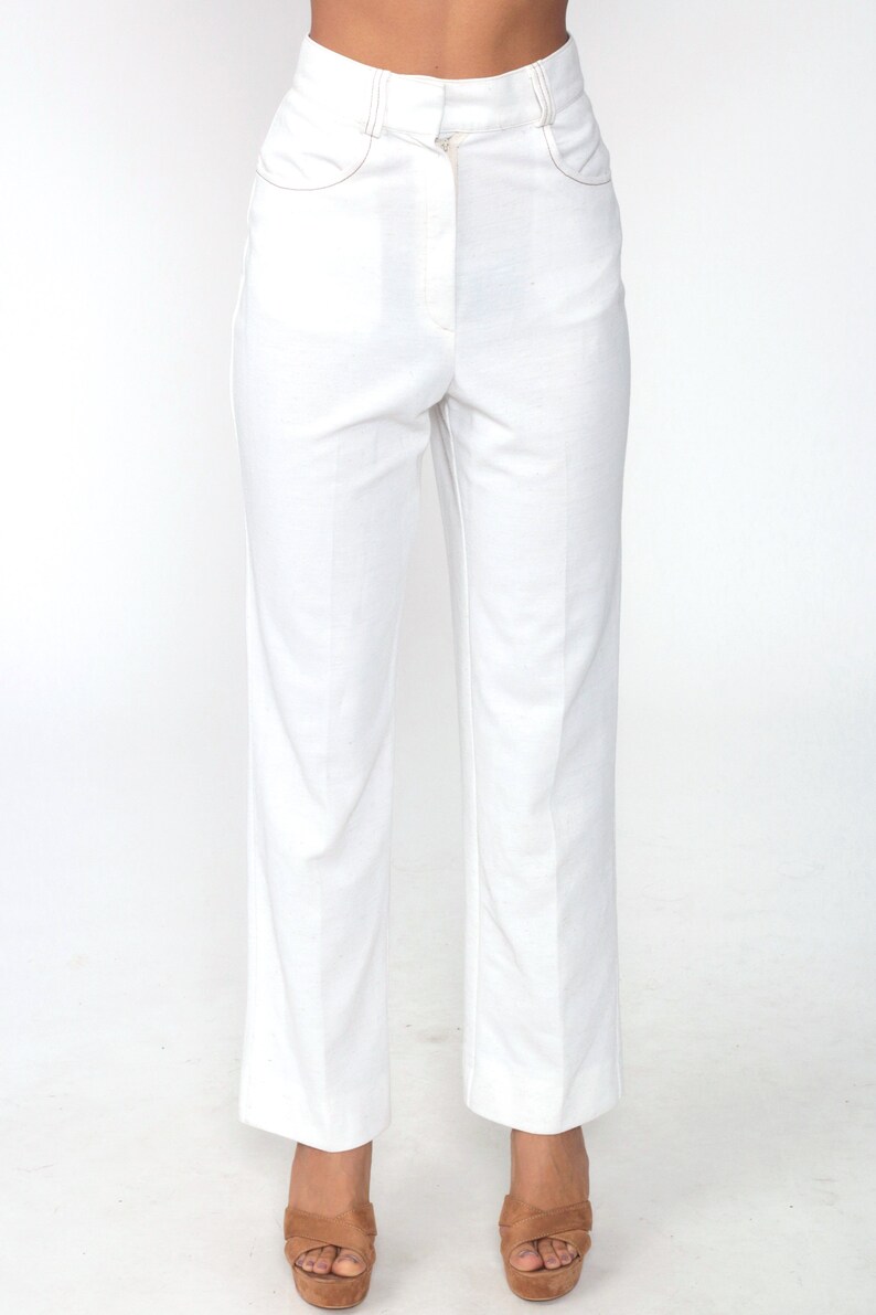 70s White Pants 1970s Straight Leg Trousers Western Pants - Etsy