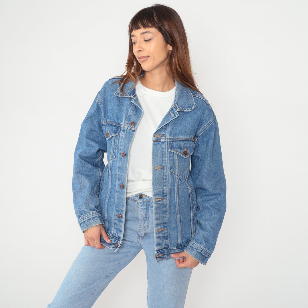 Dickie's Denim Jacket Y2K Blue Jean Jacket Button up Grunge Biker ...