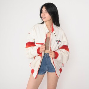 80s Citgo Racing Jacket White Bomber Jacket Red Striped Zip up ...
