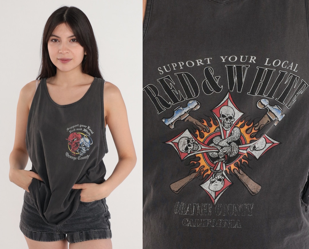 Hells Angels Shirt 90s Orange County Biker Tank Top Support Your Local ...