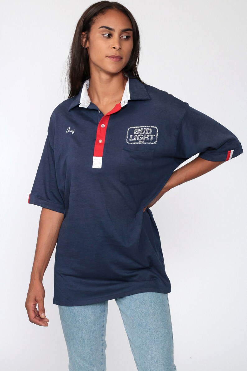 Bud Light Shirt Budweiser Uniform Polo Shirt 80s Work Wear - Etsy