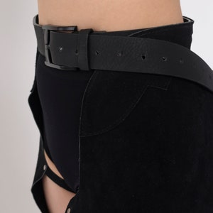 Black Suede Chaps 90s Fringe Leather Pants Assless Chaps Cowboy Rodeo ...