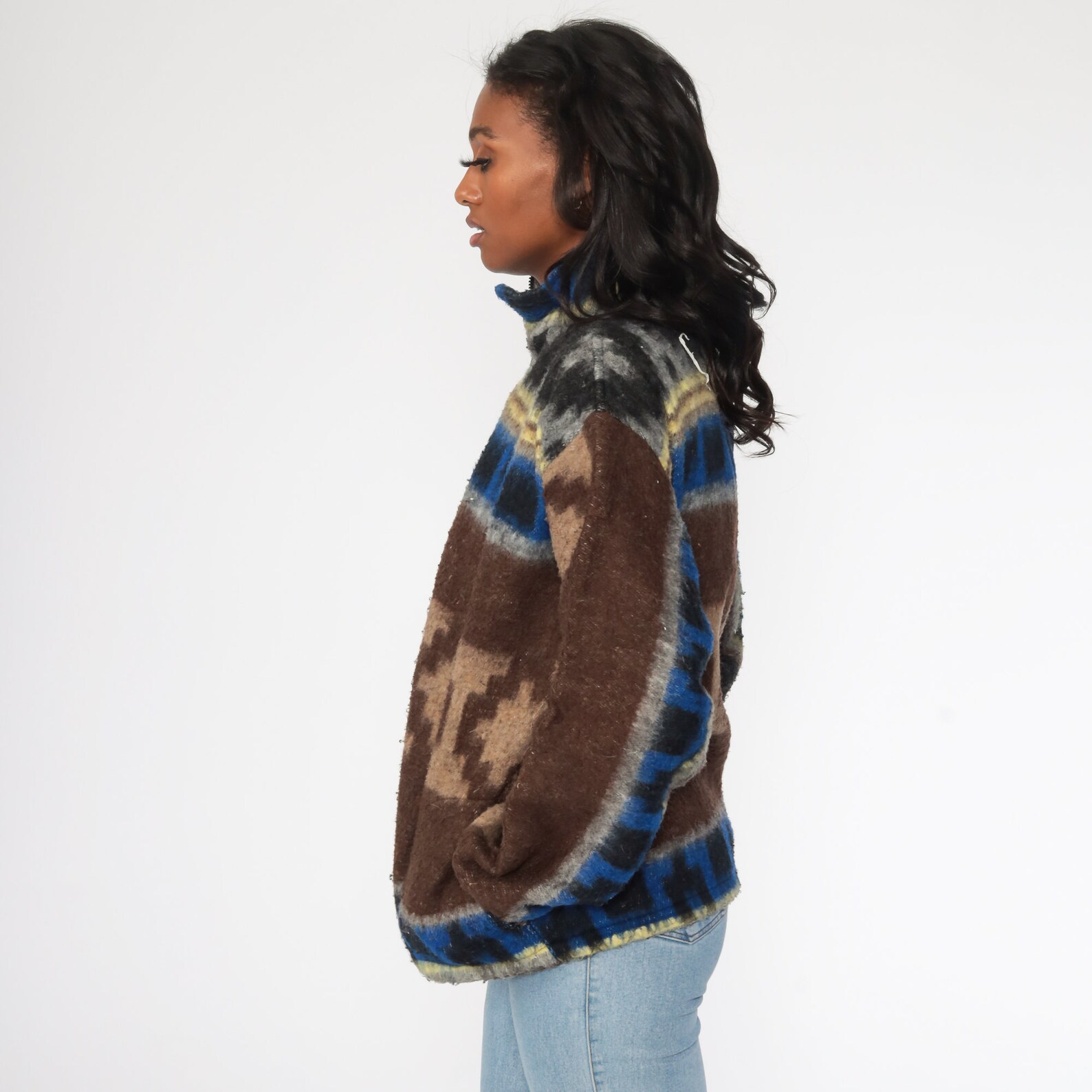 Southwestern Jacket 90s Geometric Aztec Jacket Zip up Jacket - Etsy