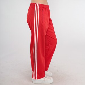 Adidas Track Pants Y2K Red Joggers Gym Jogging Running Striped Track ...