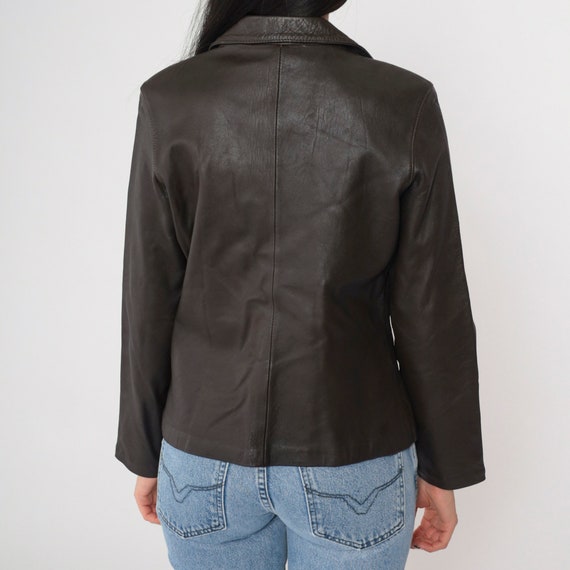 Dark Brown Leather Jacket 90s Dormeuil England Jacket… - Gem