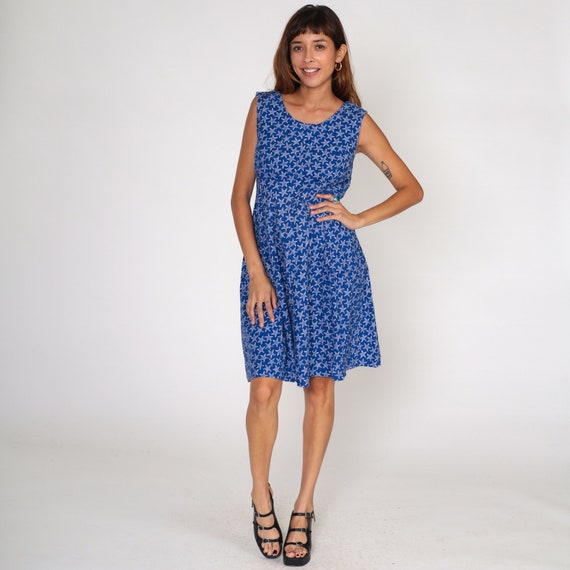 Starfish Sundress 80s Tropical Beach Dress Blue Boho … - Gem