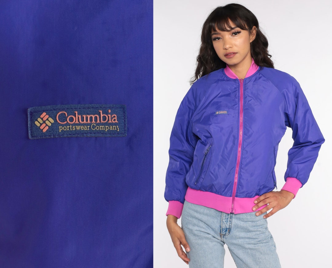 90s Columbia Jacket REVERSIBLE Jacket Pink Purple Jacket 1990s Athletic ...