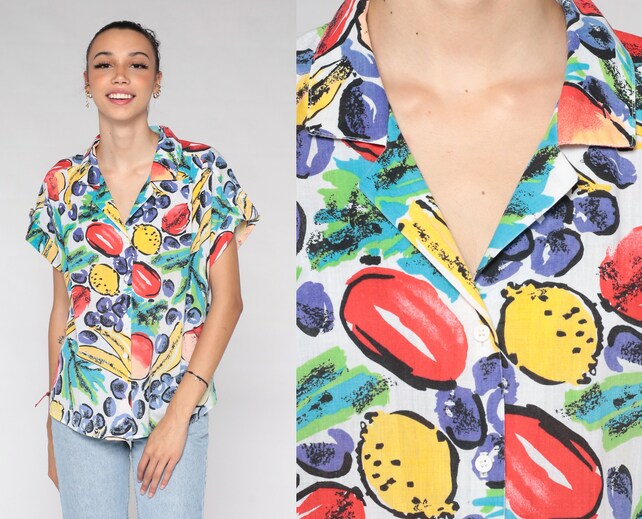 Fruit Print Shirt - Etsy