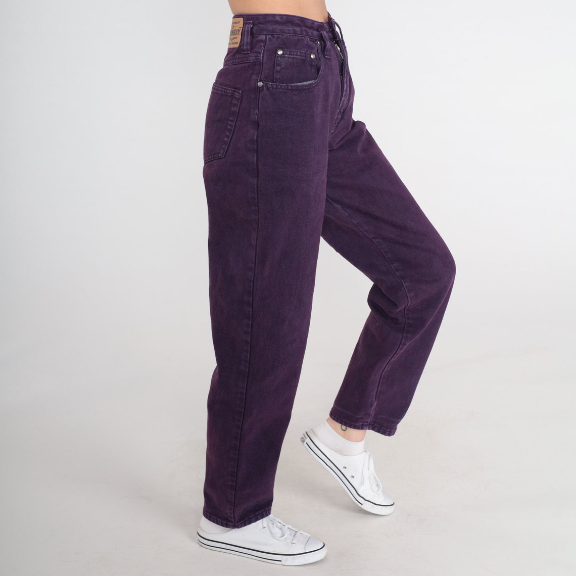 90s Unionbay Jeans Deep Purple Mom Jeans Denim Pants High - Etsy