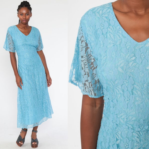 Blue Lace Dress - Etsy