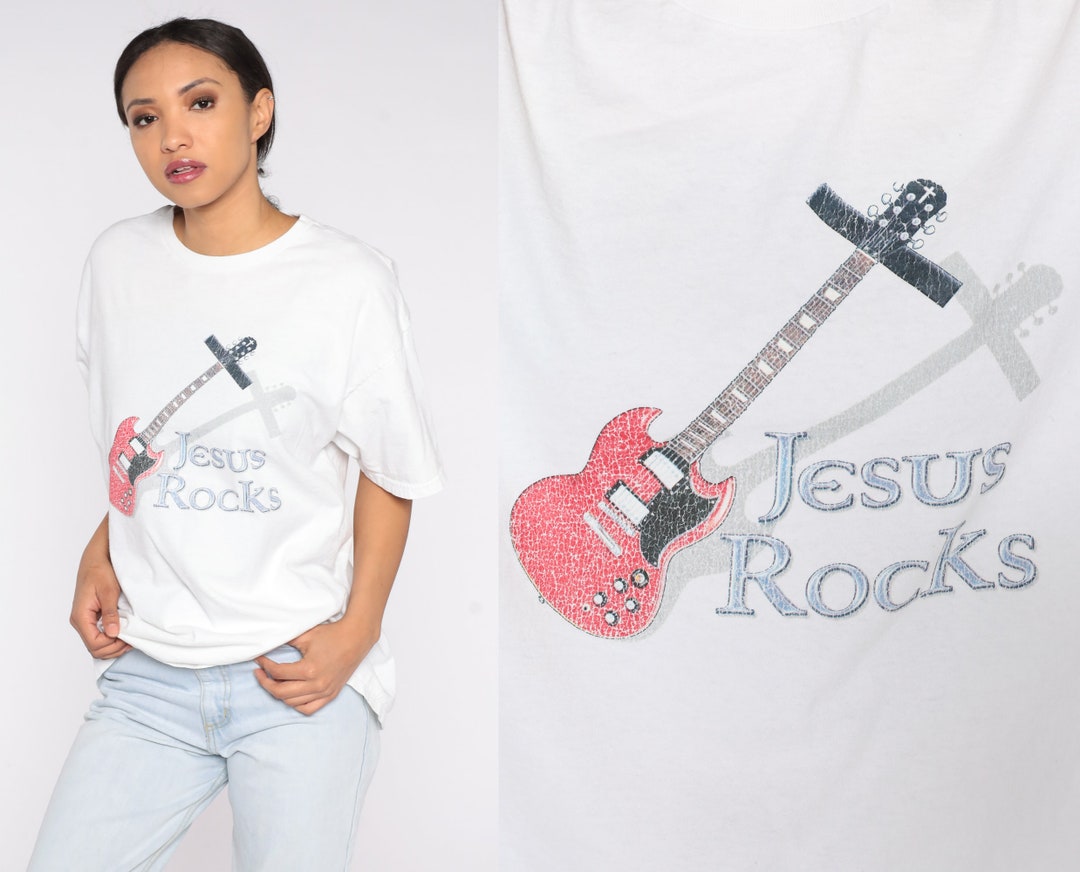 Jesus Rocks Shirt Y2k Christian Tshirt Religious T-shirt Retro - Etsy