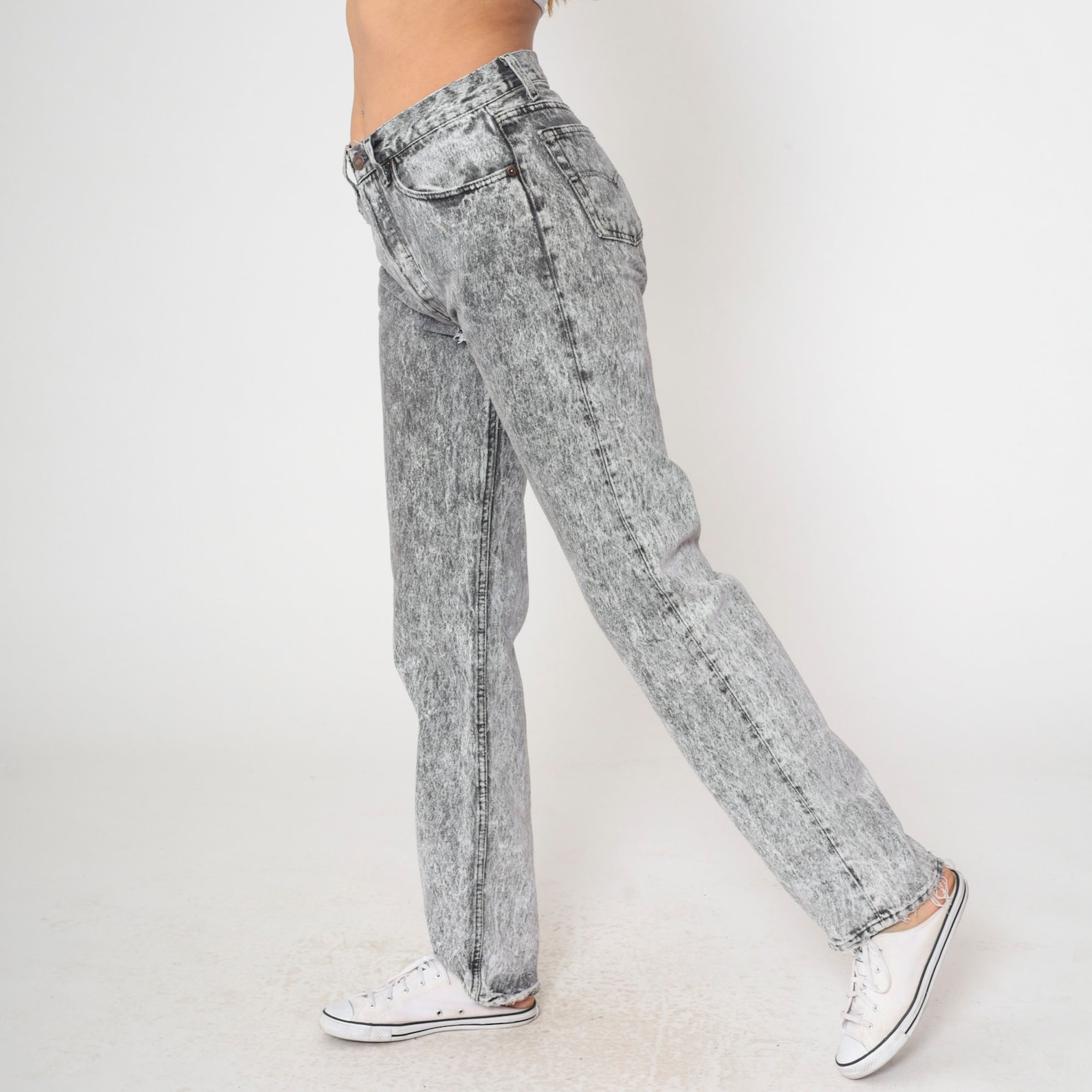 Vintage Levi's Acid Wash Jeans 80s 90s Grey Straight Leg Jeans High ...