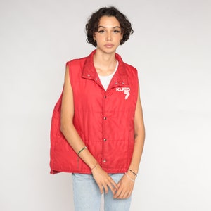Red Puffer Vest 80s Ski Vest KUED 7 PBS Utah News Puffy Sleeveless ...