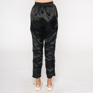 90s Track Pants Shiny Black Jogging Pants Warmup Track Suit Streetwear ...
