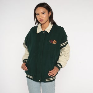 90s Letterman Jacket Arizona Jean Company Varsity Jacket Dark Green ...