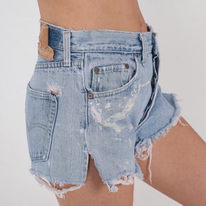 Levis 501 Shorts 90s Denim Cut Offs Levi Strauss Jean Shorts Ripped Mid ...