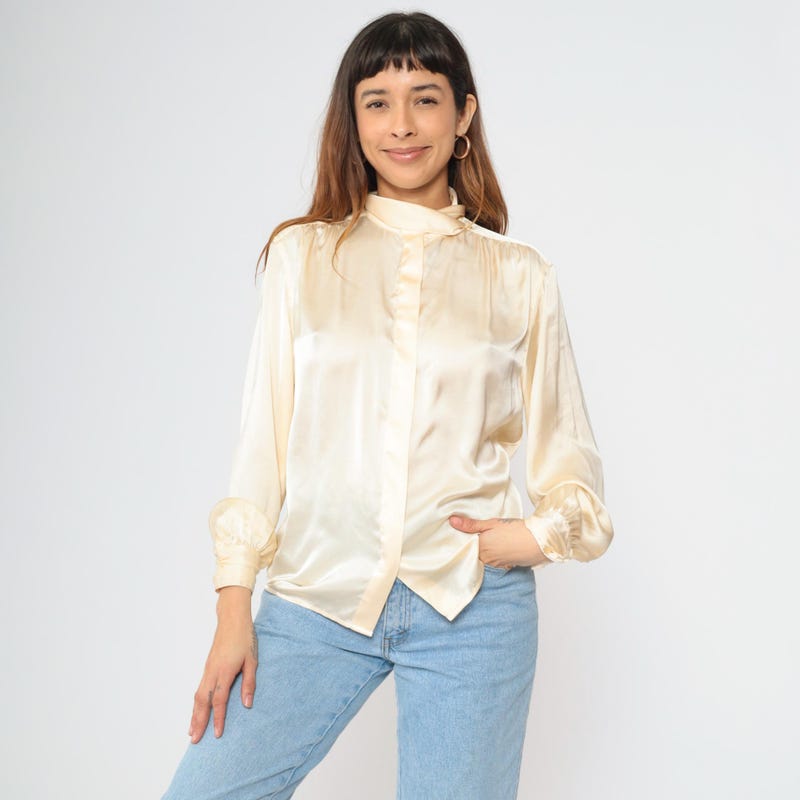 Satin Blouse - Etsy