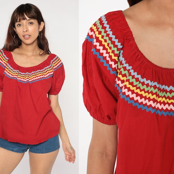 90s Peasant Top - Etsy