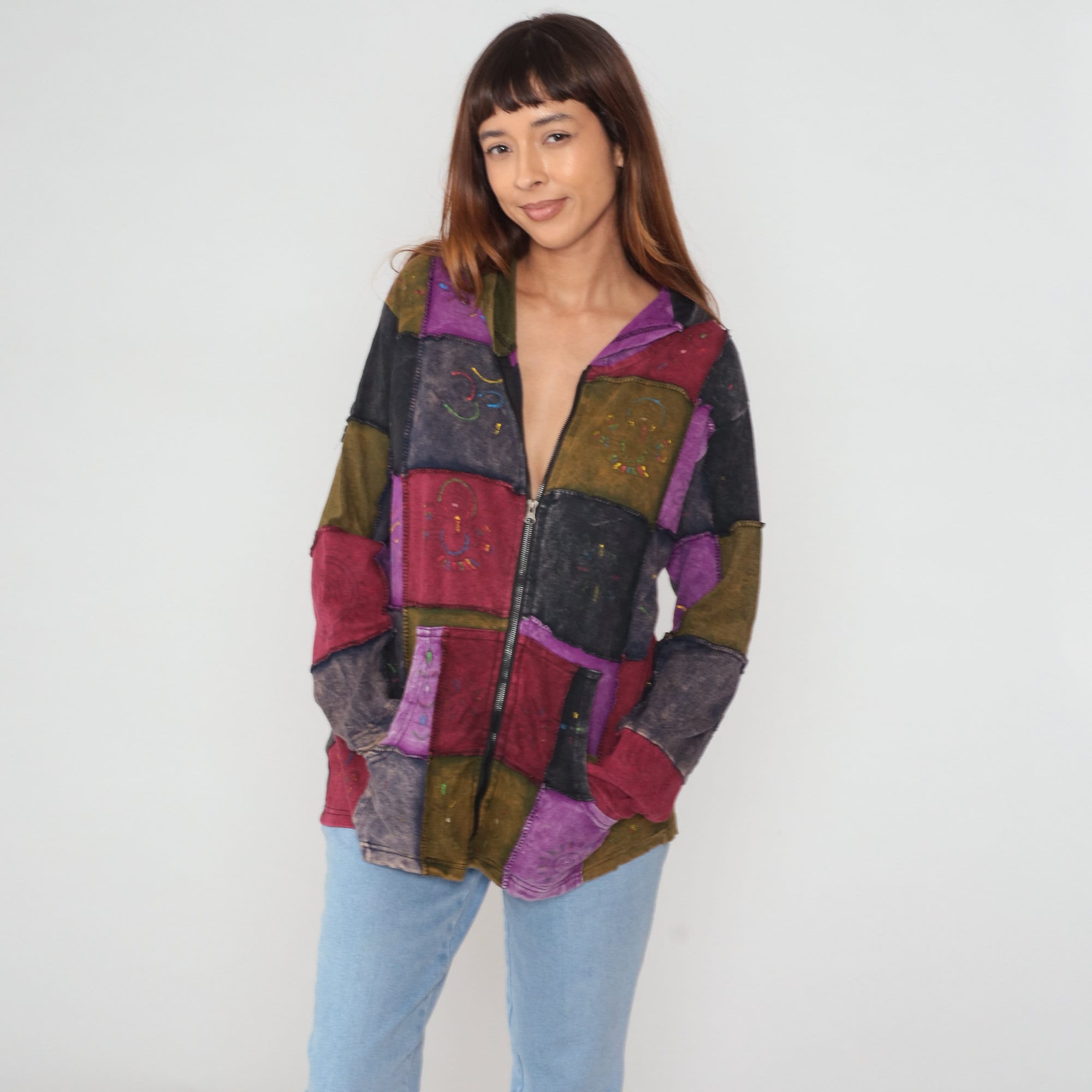 Patchwork Zip up Hoodie - Etsy Patchwork Zip up Hoodie - Etsy