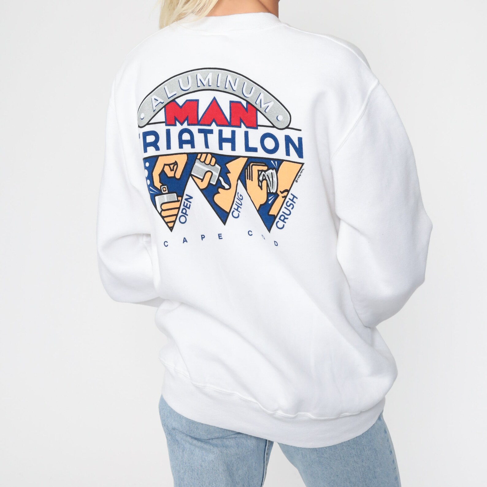 Drinking Sweatshirt Cape Code Aluminium Man Triathlon Shirt 80s Joke ...