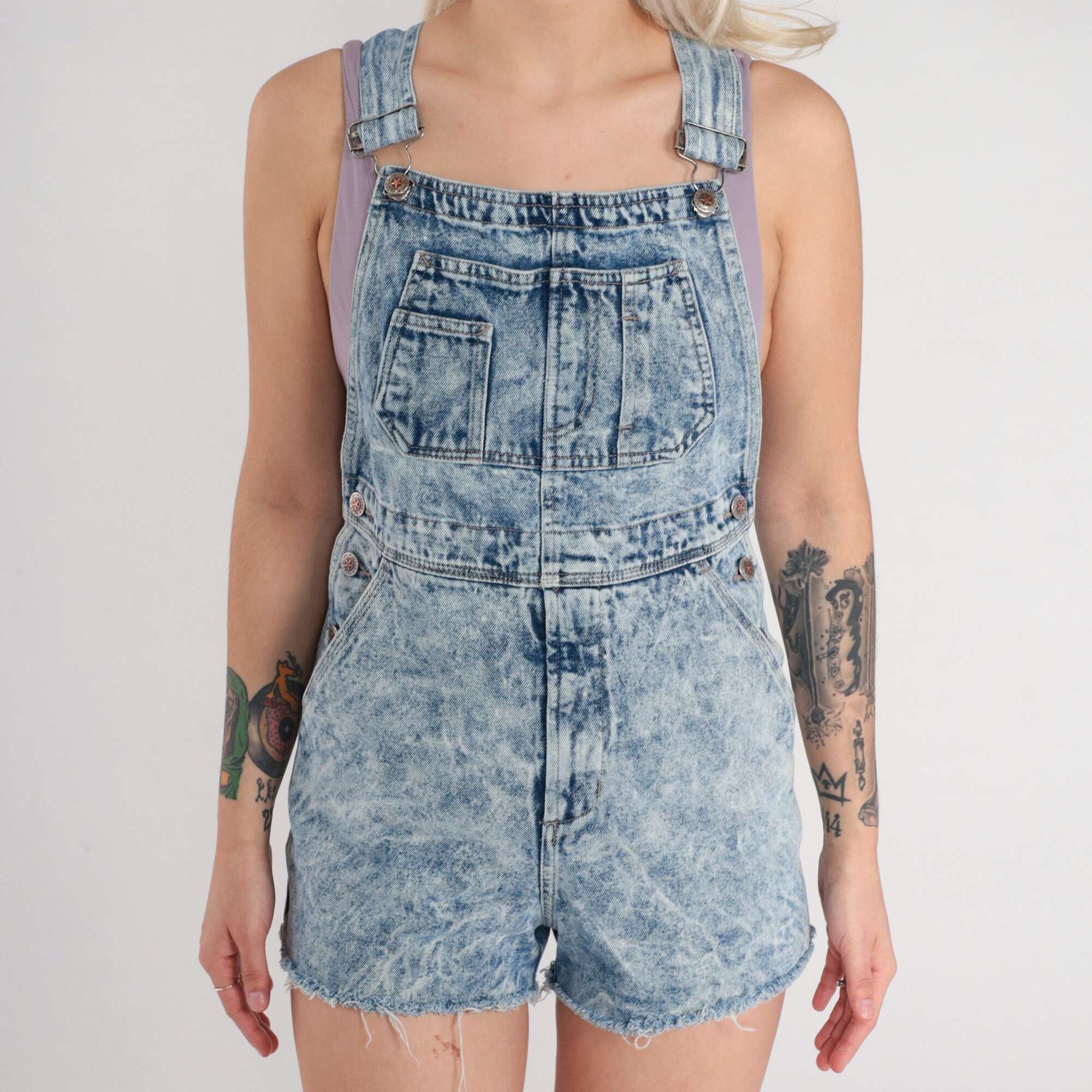 Acid Wash Overall Shorts 80s 90s Faded Glory Denim Shortalls - Etsy