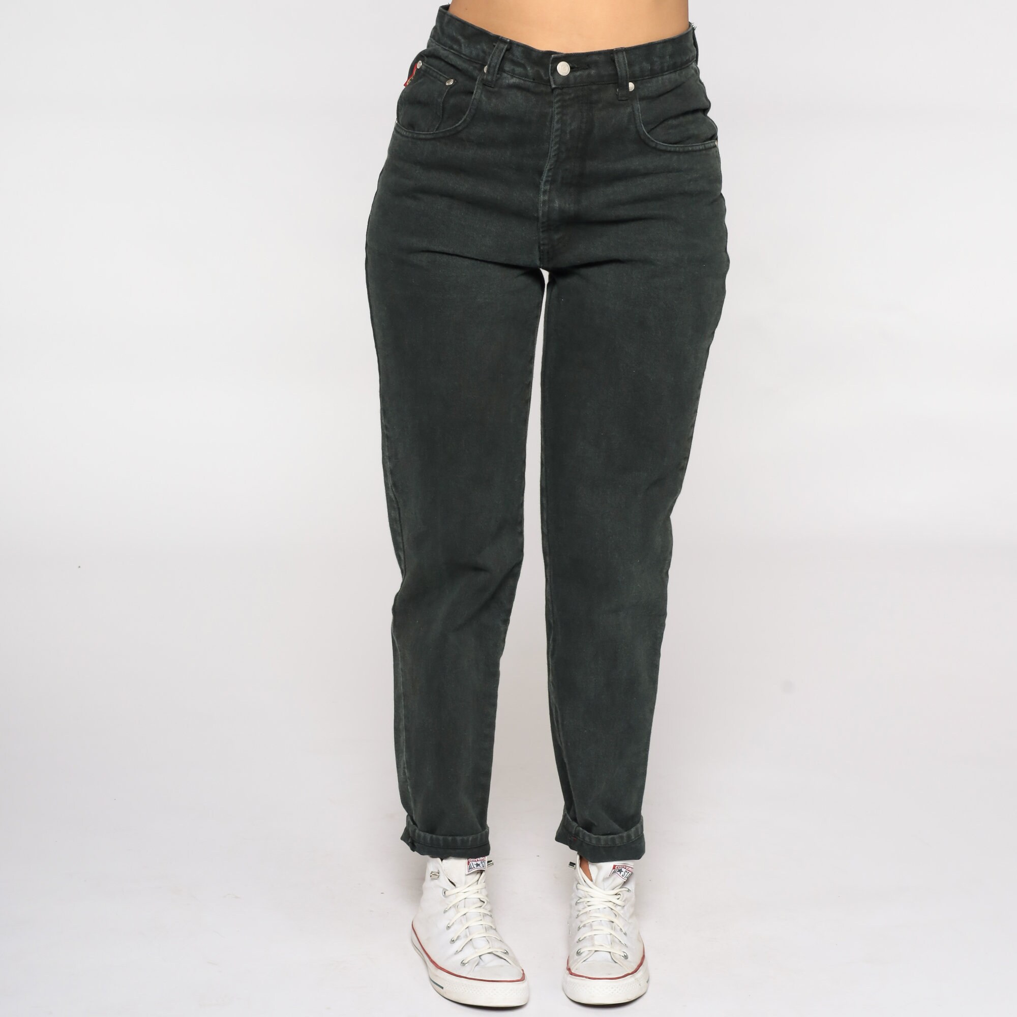 90s Black Jeans 31 1990s BUM Equipment Jeans Tapered Mom Jeans Denim