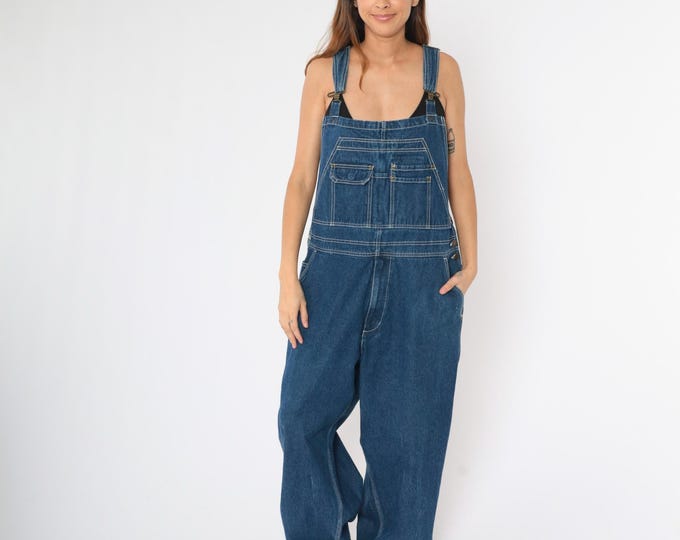 Men's Wolverine Overalls XL Blue Denim Bib Overall Pants Baggy ...