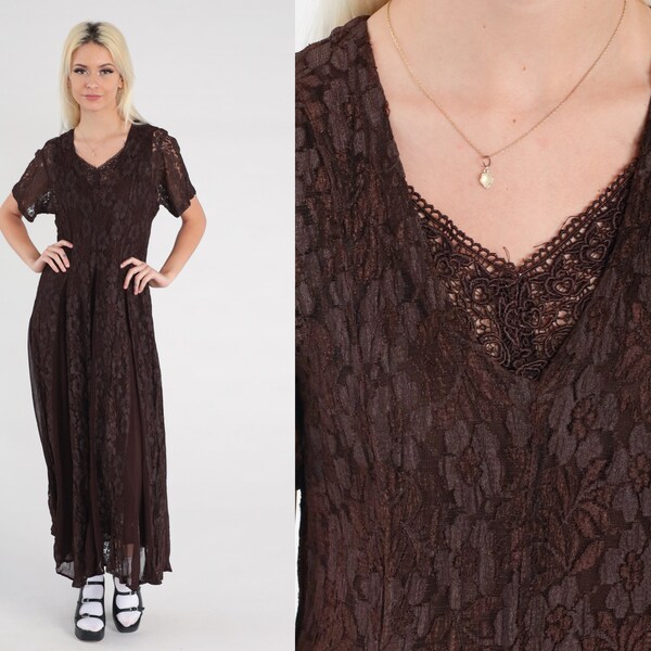 Vintage Lace Panel Maxi Dress - Etsy