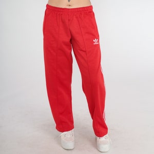 Adidas Track Pants Y2K Red Joggers Gym Jogging Running Striped Track ...