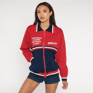 80s Track Jacket Okanagan Hockey Schools Jacket Red Blue BC - Etsy