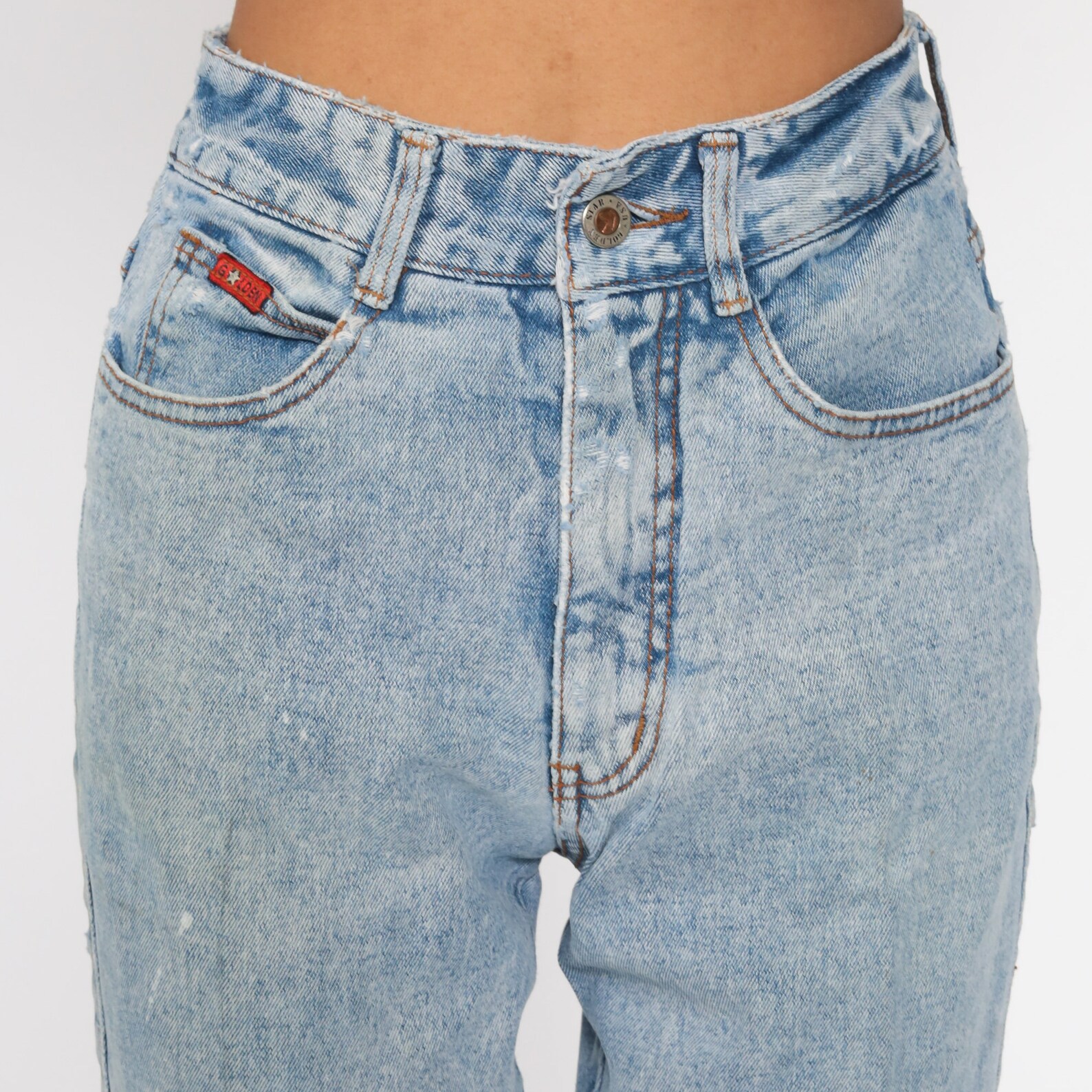 Acid Wash Jeans 80s Mom Jeans Denim High Waist Jeans 1980s | Etsy