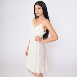 70s Vanity Fair Slip Off-white Lace Slip Dress Mini Lingerie Vintage ...