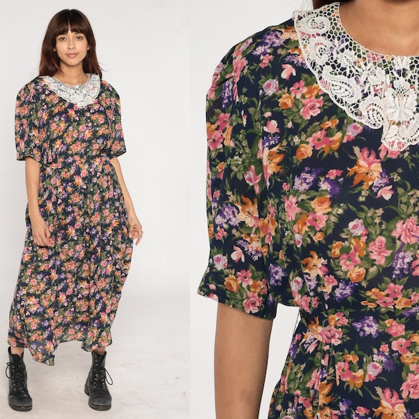 80s 90s Vintage Granny Dress - Etsy
