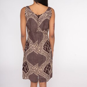 Boho Mini Dress Y2K Batik Sundress Indian Swirl Print Grunge Hippie Sun ...