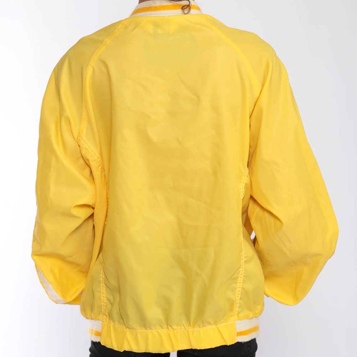 Yellow Windbreaker Jacket Zip up Jacket 70s Baseball Jacket - Etsy