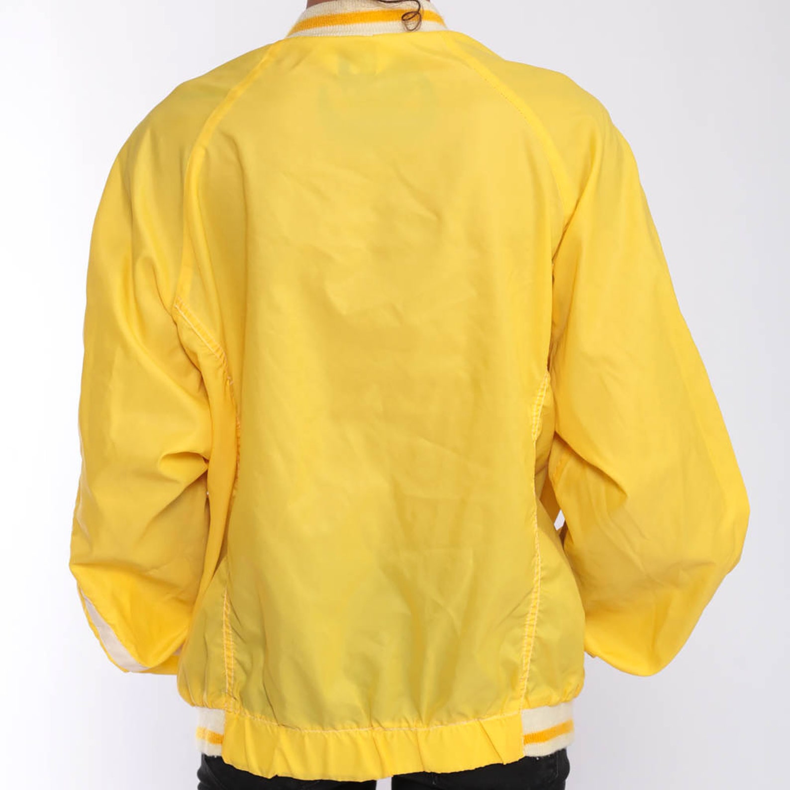 Yellow Windbreaker Jacket Zip up Jacket 70s Baseball Jacket - Etsy